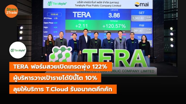 TERA ฟอร์มสวยเปิดเทรดพุ่ง 122% ผู้บริหารวางเป้ารายได้ปีนี้โต 10% ลุยให้บริการ T.Cloud รับอนาคต ...